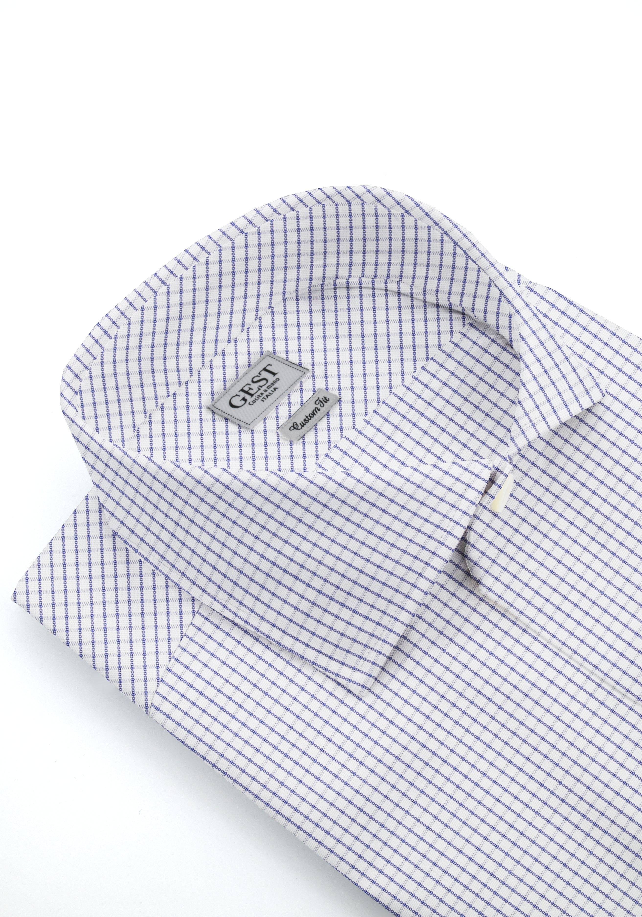 Blue Checked 100 Cotton Poplin Shirt – Gest